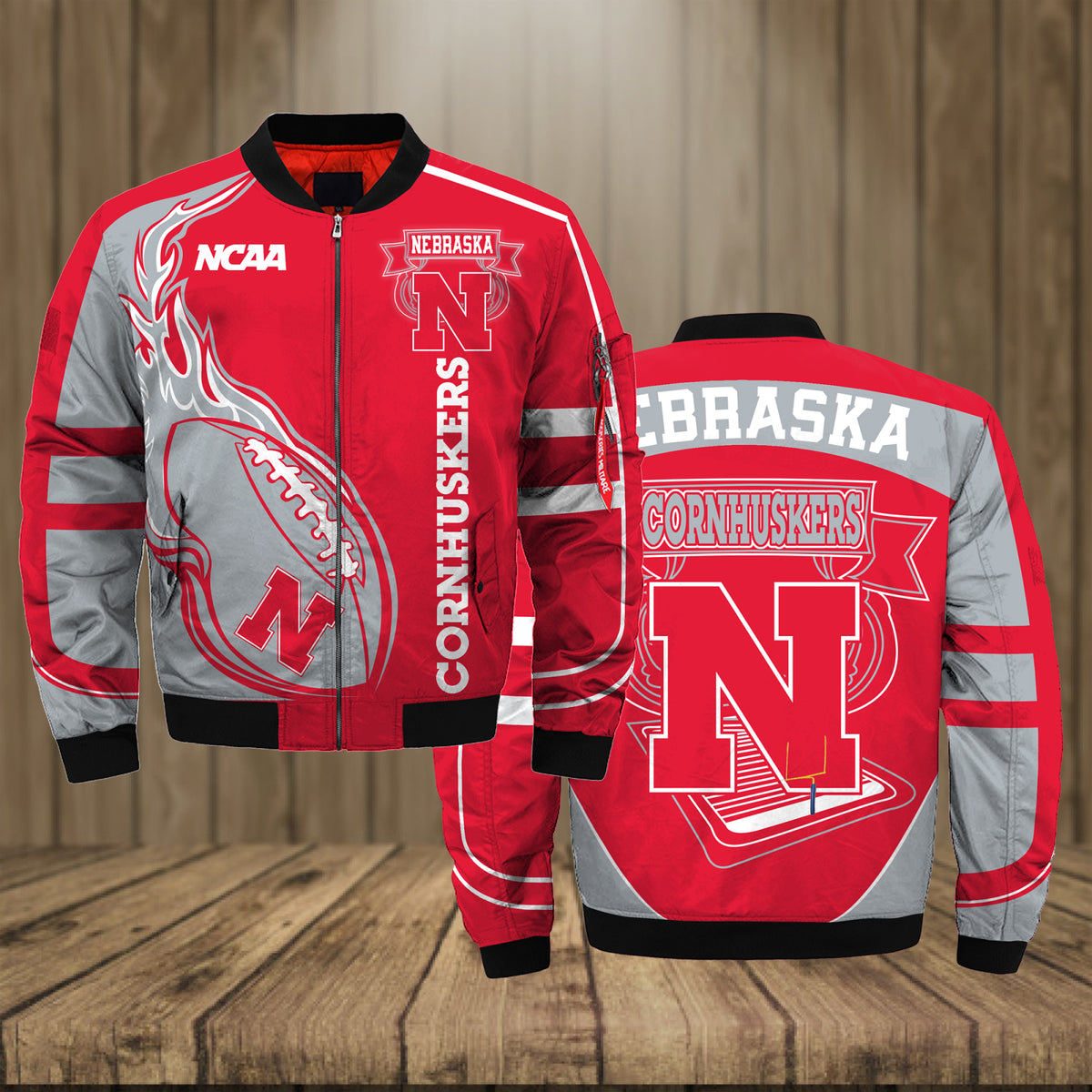 20% OFF Men's Nebraska Cornhuskers Jacket 3D Printed Plus Size 4XL 5XL ...